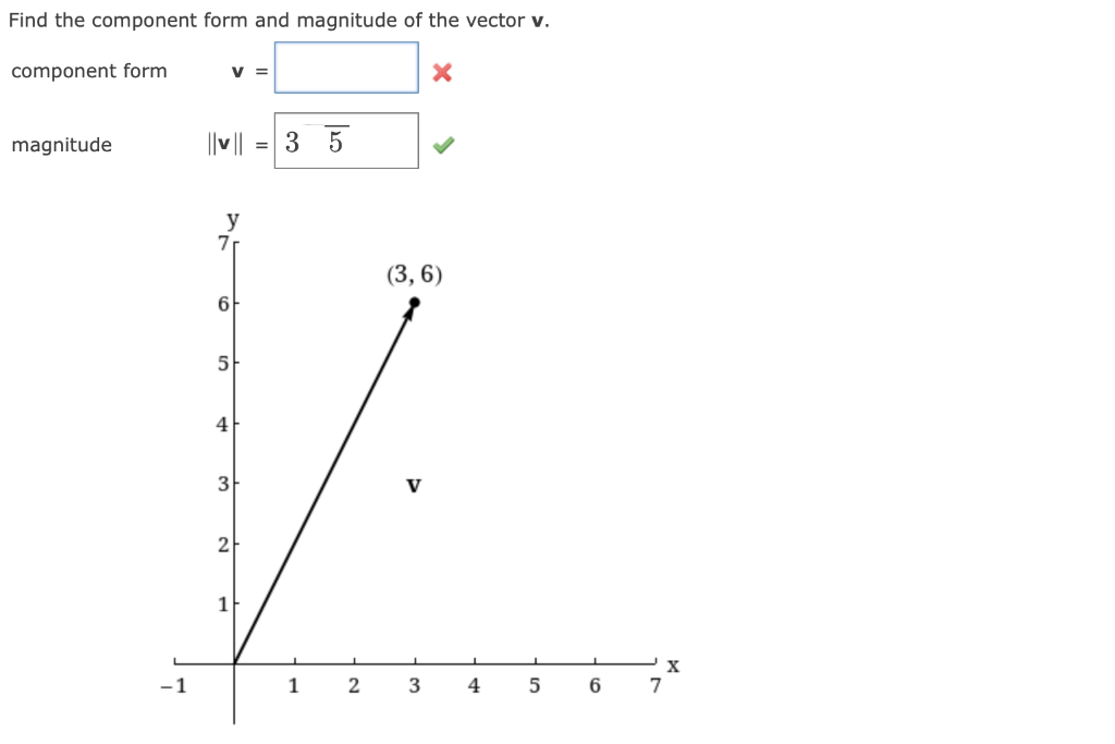 Solved Find the component form and the magnitude of | Chegg.com