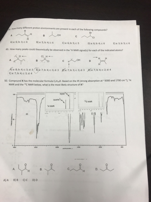 Solved How many different proton environments are present in | Chegg.com