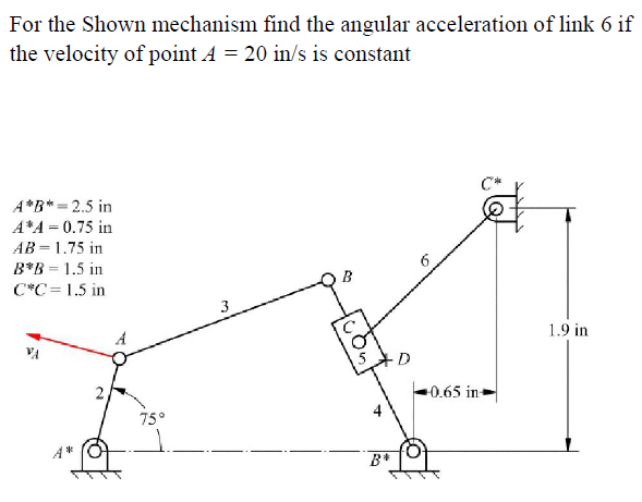Solved For the Shown mechanism find the angular acceleration | Chegg.com