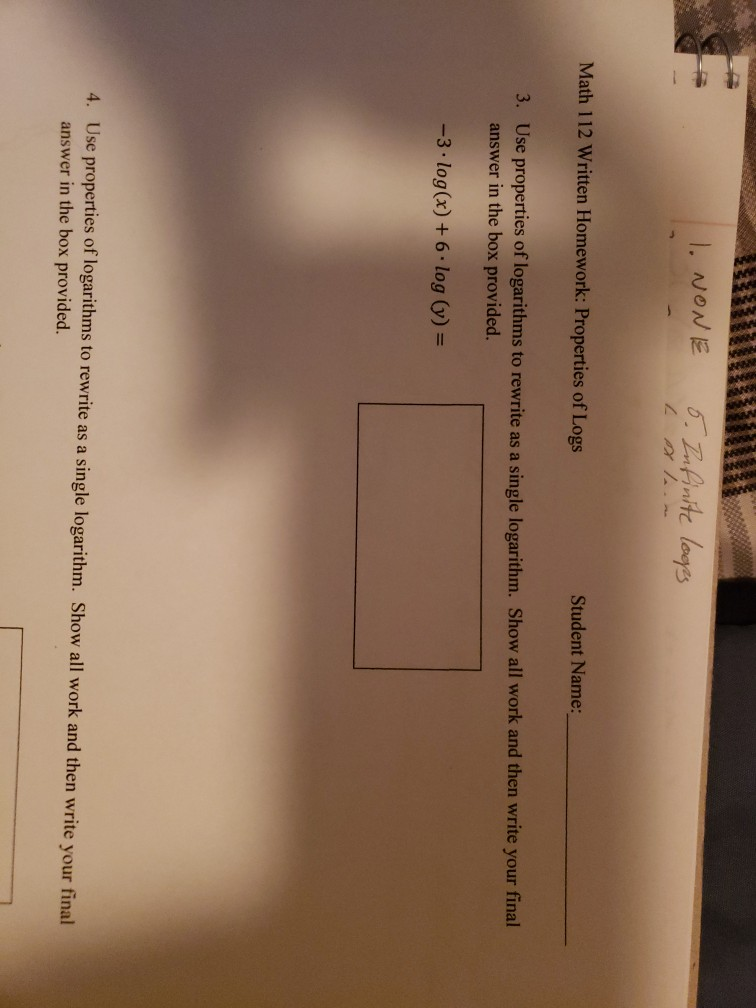 Solved 1. NONE 5. Infinite loops Math 112 Written Homework: | Chegg.com