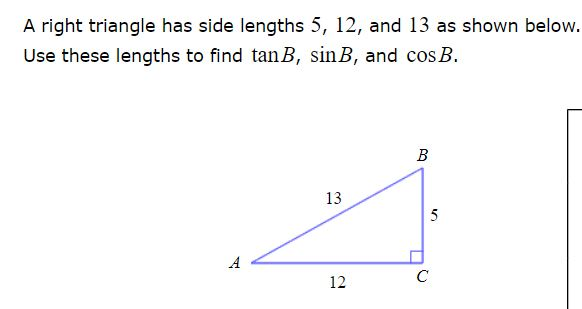 Solved A right triangle has side lengths 5, 12, and 13 as | Chegg.com