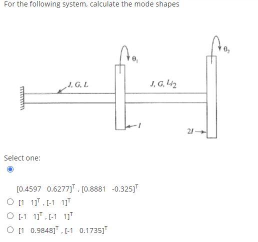 Solved For the following system, calculate the mode shapes | Chegg.com