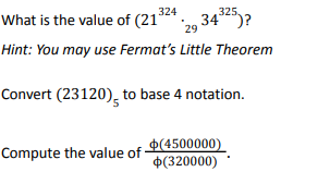 Solved What is the value of (213242934325) ? Hint: You may | Chegg.com