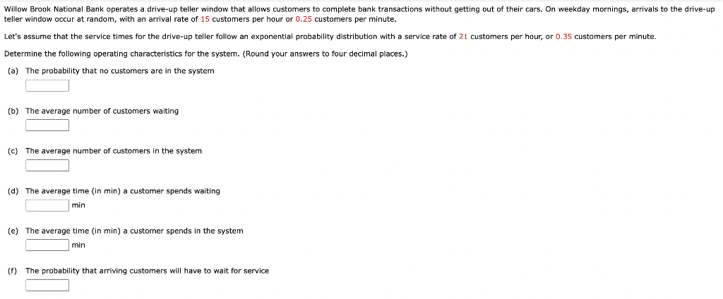 Solved teller window occur at random, with an arrival rate | Chegg.com