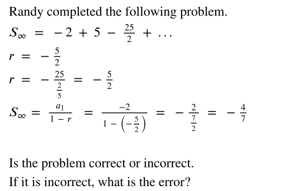 Solved Randy completed the following problem. | Chegg.com