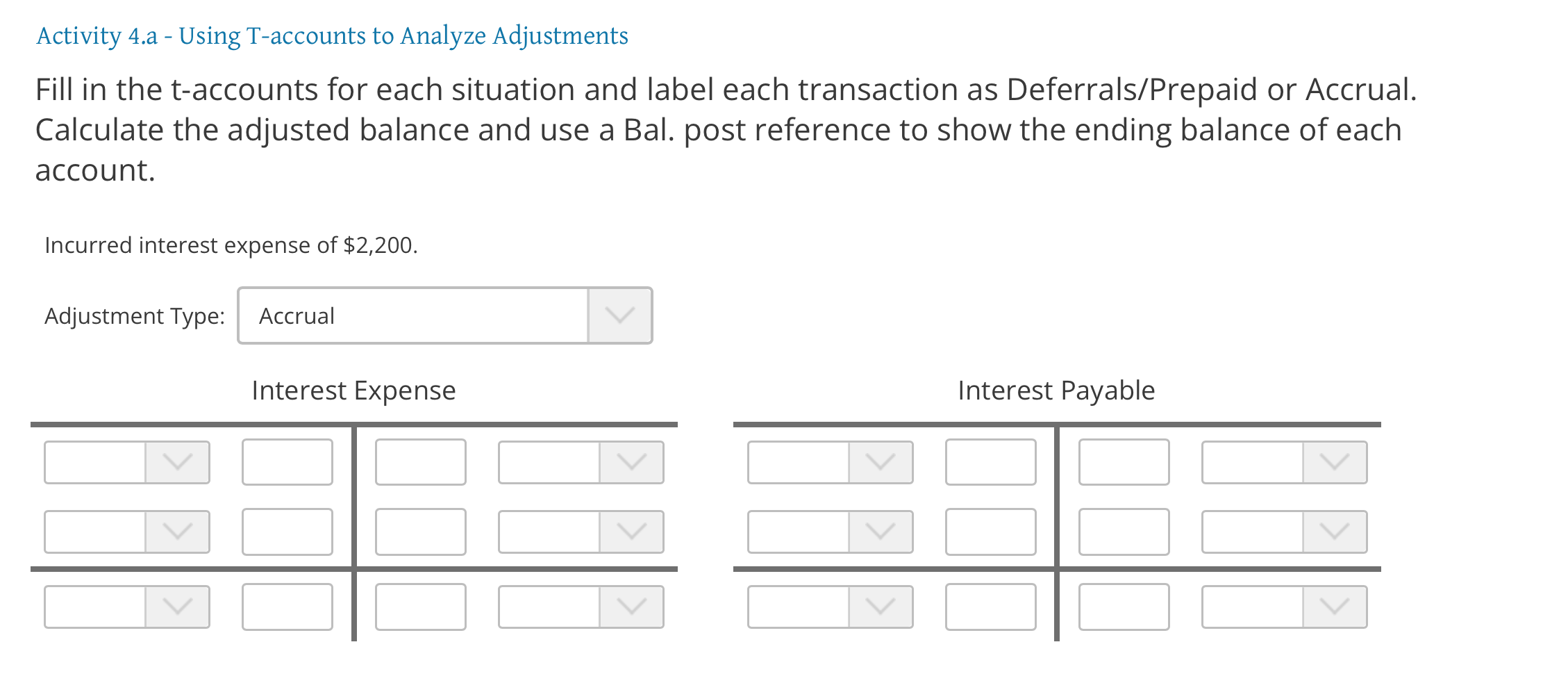Solved Activity 4.a - Using T-accounts to Analyze | Chegg.com