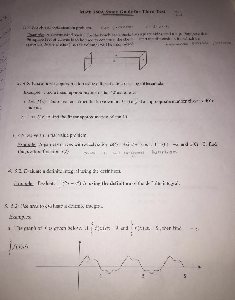 Solved Math 150A Study Guide for Third Test 1. 4.5: Solve an | Chegg.com