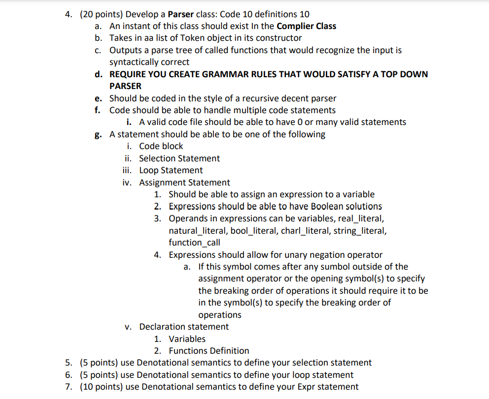 Solved 2. (2 Points) Develop a Compiler Class that a. Has a | Chegg.com