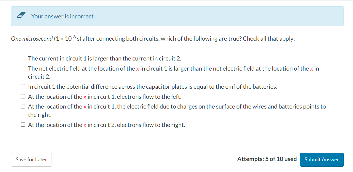 Your answer is incorrect.One microsecond | Chegg.com
