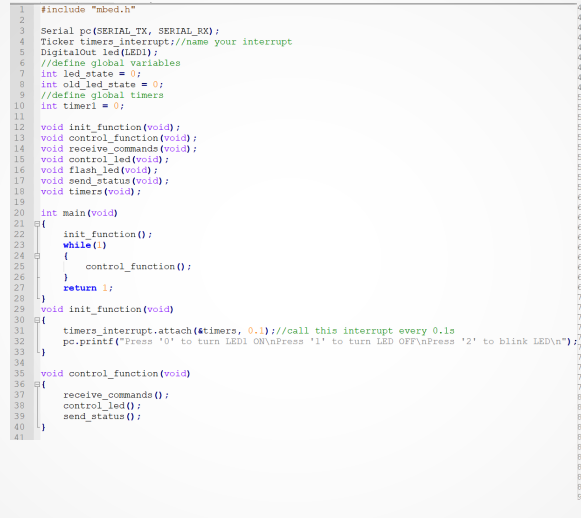 Solved #include "mbed.h" 2 3 4 5 6 7 Serial pc (SERIAL_TX, | Chegg.com