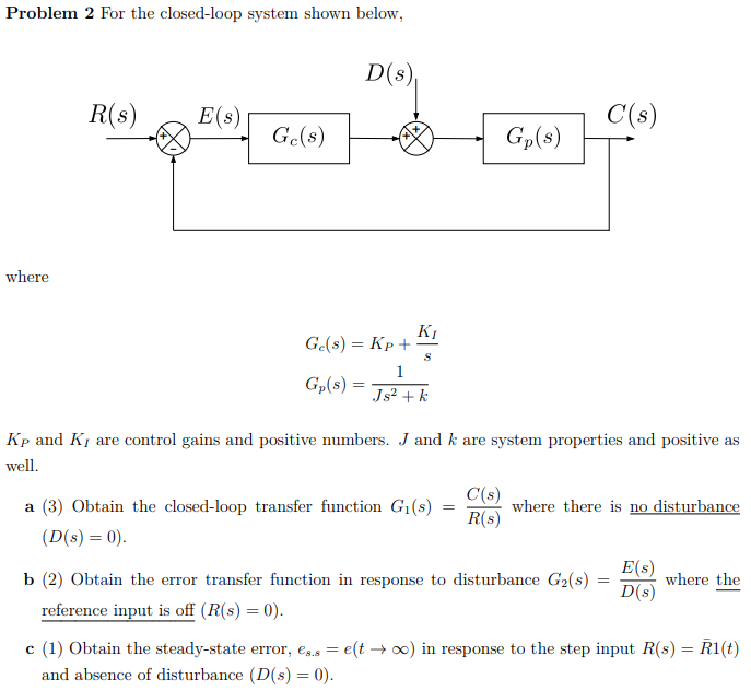 Problem 2 For the closed-loop system shown below, | Chegg.com