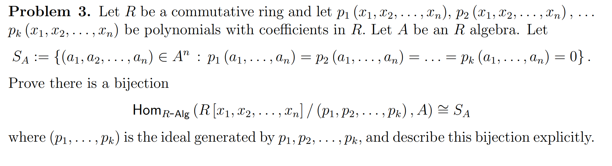 Solved Problem 3. Let R be a commutative ring and let | Chegg.com