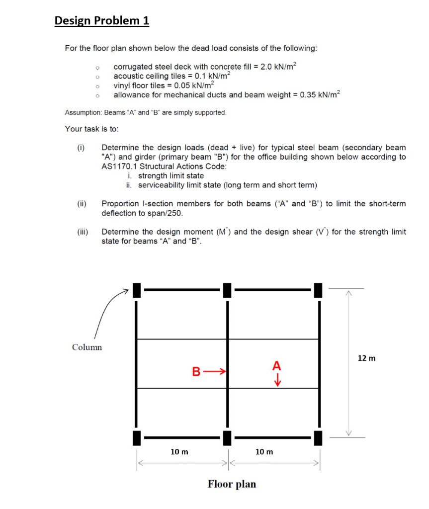 Solved Design Problem 1 For the floor plan shown below the | Chegg.com