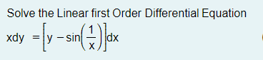 Solved Solve the Linear first Order Differential Equation | Chegg.com