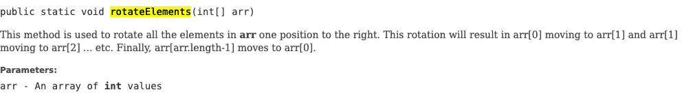 Solved public static void rotateElements (int[] arr) This | Chegg.com