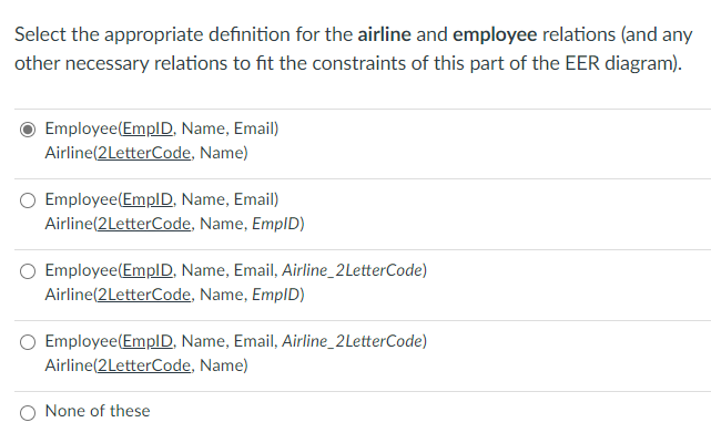 Solved Name 2 Letter code emplD Name custID Name Email 1..N | Chegg.com