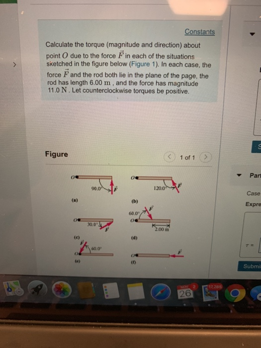 Solved Calculate the torque (magnitude and direction) about | Chegg.com
