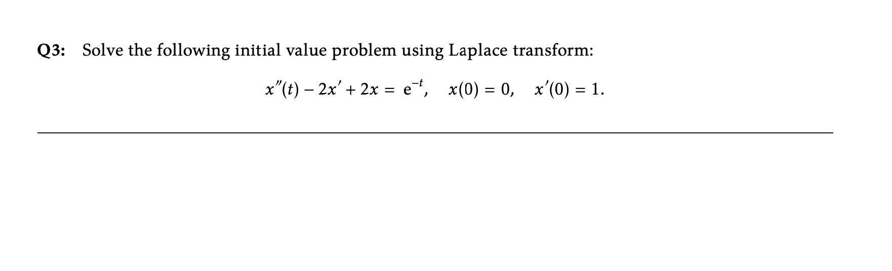 Solved Q3: Solve the following initial value problem using | Chegg.com