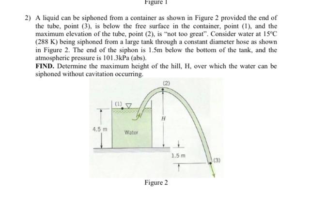 Solved 2) A liquid can be siphoned from a container as shown | Chegg.com