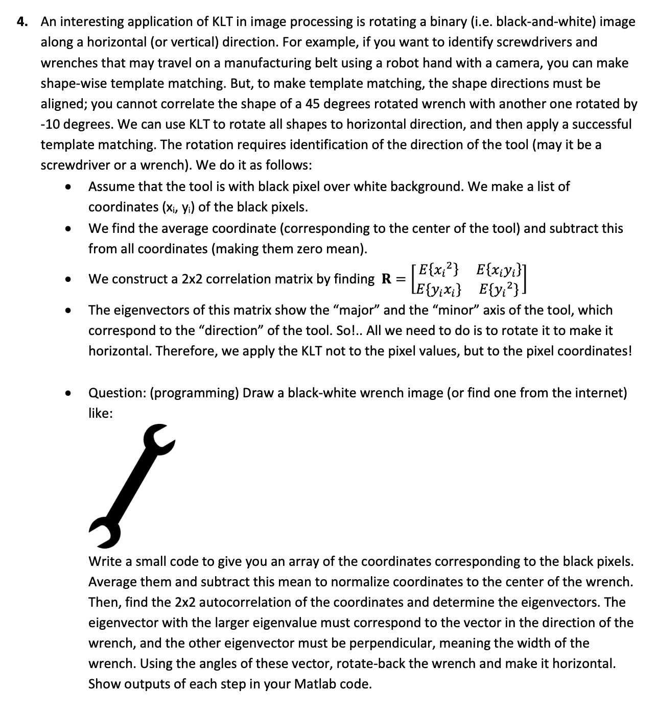 Solved An interesting application of KLT in image processing | Chegg.com