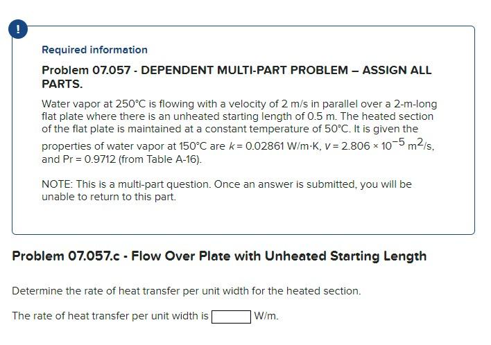 Solved Required information Problem 07.057 - DEPENDENT | Chegg.com