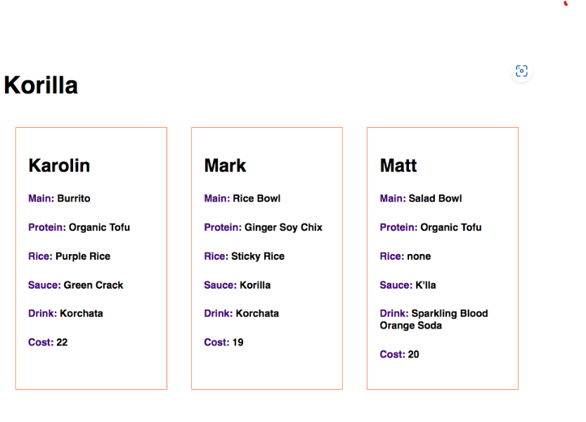 Solved Korrila React.JS Receipts [ you need to use react for | Chegg.com