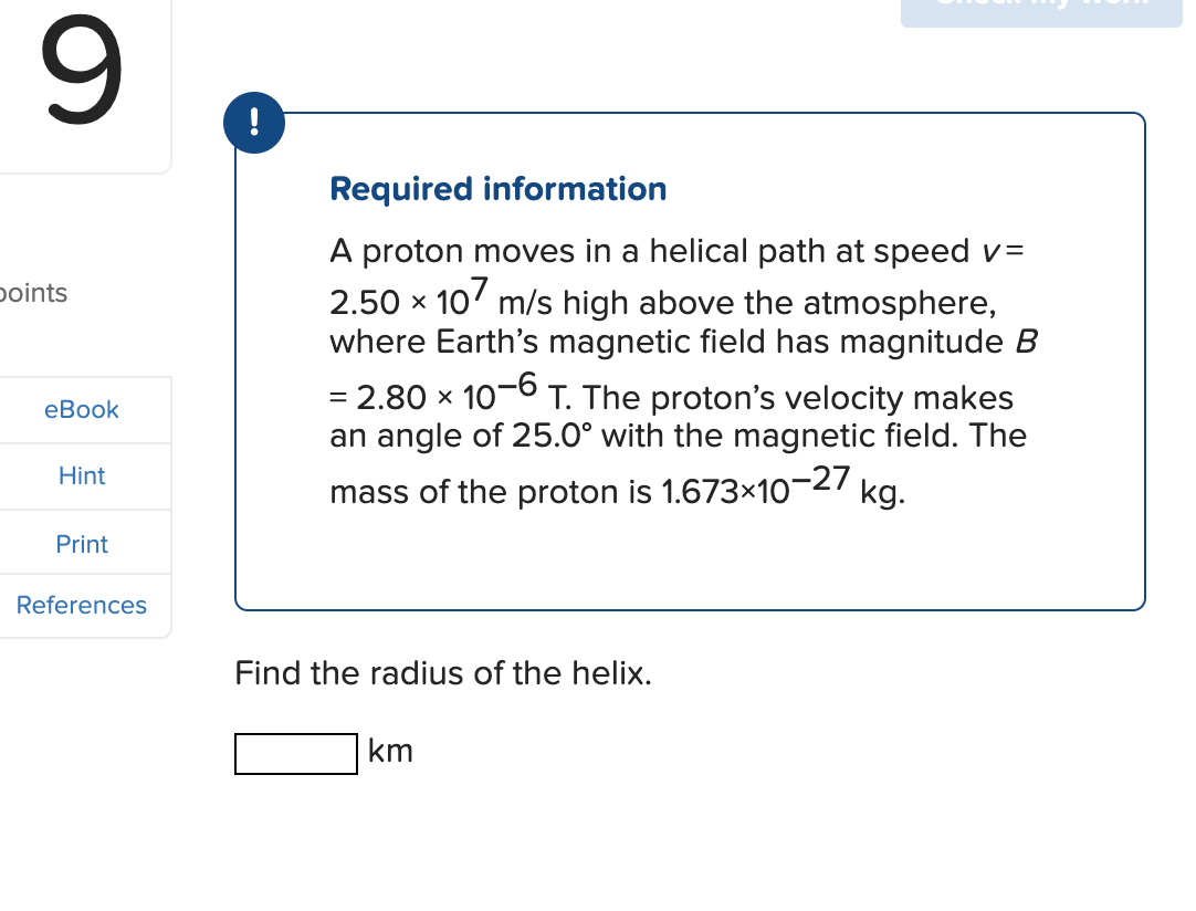 Solved Required information A proton moves in a helical path | Chegg.com