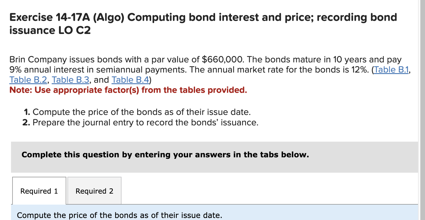 Solved Exercise 14-17A (Algo) Computing bond interest and | Chegg.com