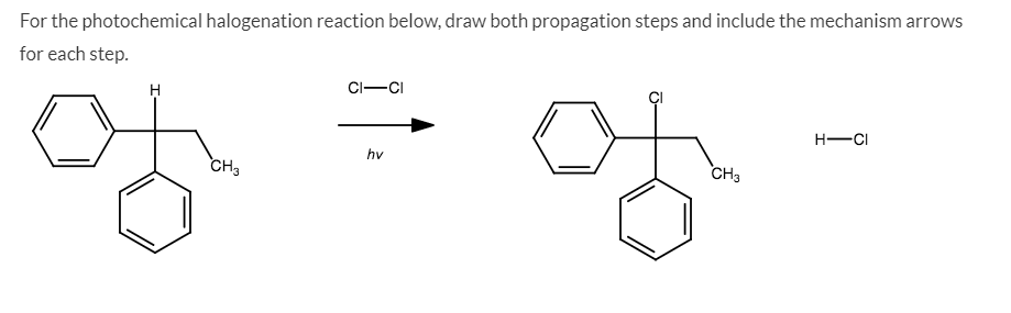 Solved For the photochemical halogenation reaction below, | Chegg.com