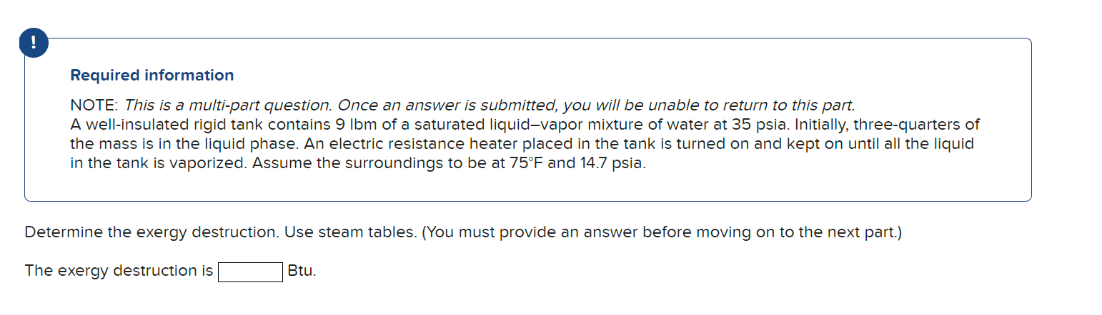 Solved Required information NOTE: This is a multi-part | Chegg.com