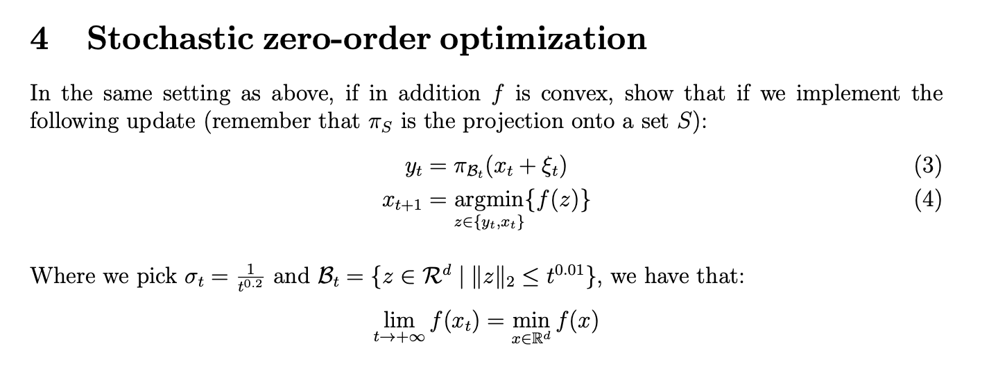 4 Stochastic zero-order optimization In the same | Chegg.com
