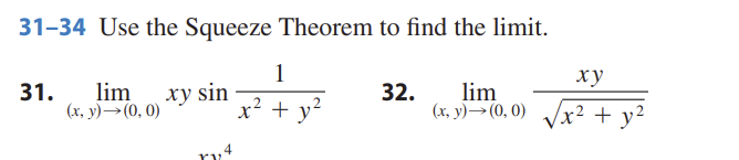Solved 31-34 Use the Squeeze Theorem to find the limit. 31. | Chegg.com