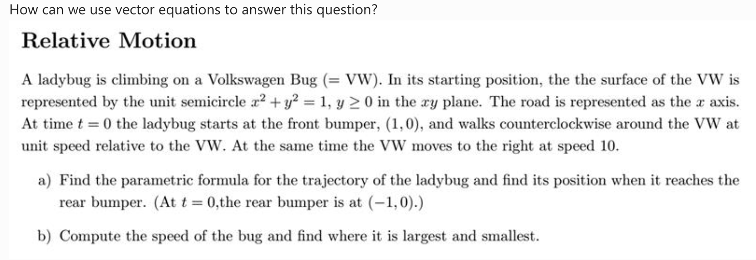 Solved How can we use vector equations to answer this | Chegg.com