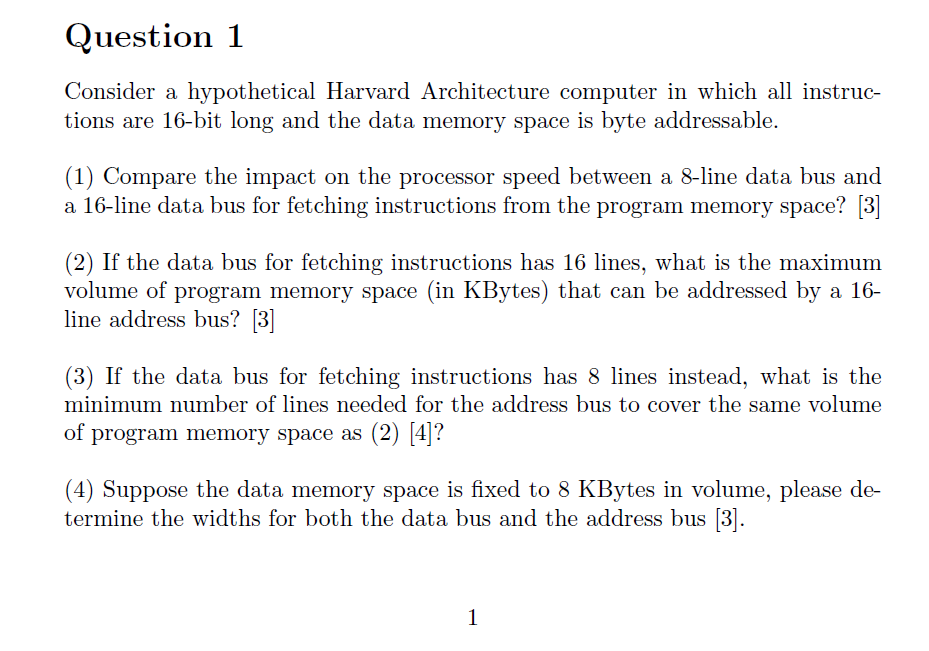 Solved Question 1 Consider a hypothetical Harvard | Chegg.com