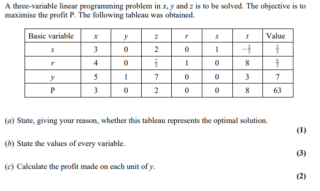 Solved A Three Variable Linear Programming Problem In X Y 7225