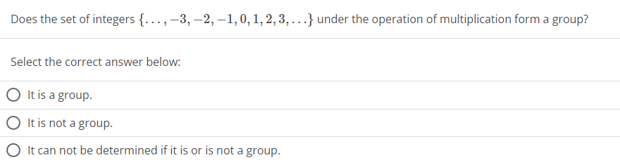 Does the set of ﻿integers | Chegg.com