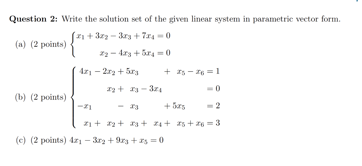 Solved Question 2: Write the solution set of the given | Chegg.com