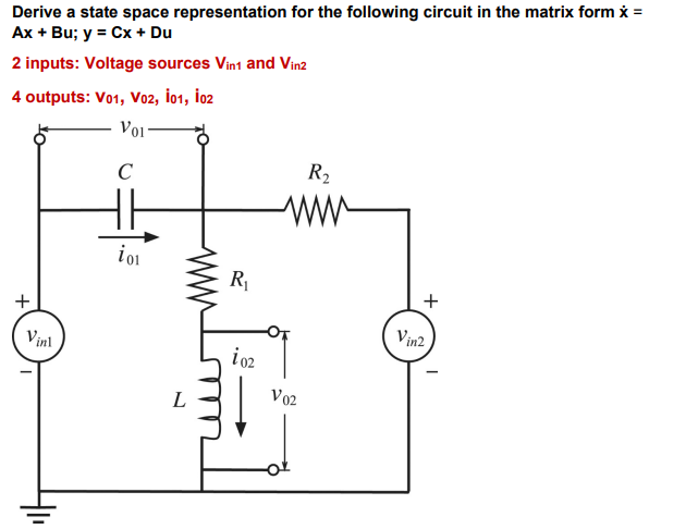 Solved Derive A State Space Representation For The Following