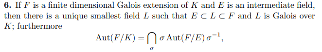 Solved 6. If F is a finite dimensional Galois extension of K | Chegg.com