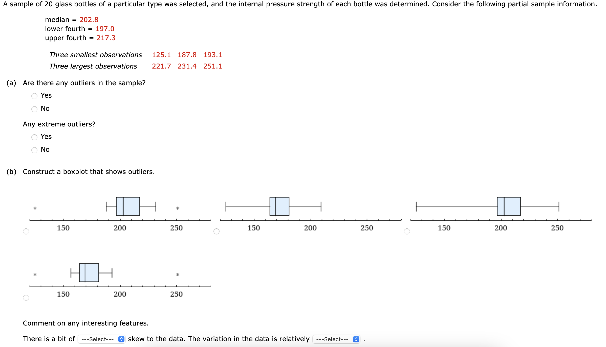 Solved B ﻿construct A Boxplot That Shows Outlierscomment 2856