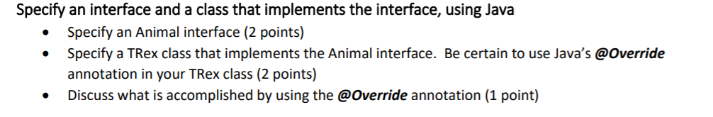 Solved Exercise: Specifying and Implementing interfaces in | Chegg.com