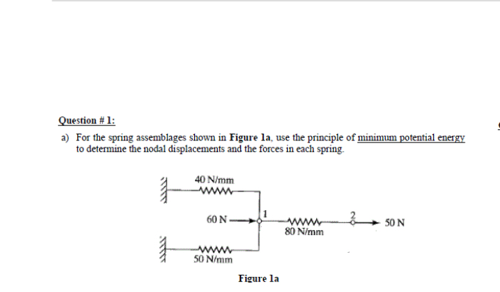 Solved Question # 1: a) For the spring assemblages shown in | Chegg.com