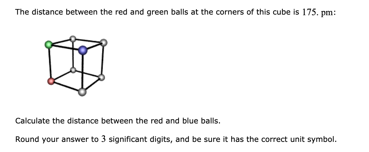 Solved Calculate the distance between the red and blue balls | Chegg.com