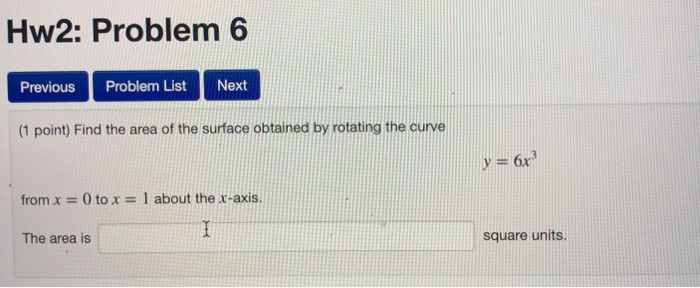 Solved Hw2: Problem 6 Previous Problem ListNext (1 point) | Chegg.com