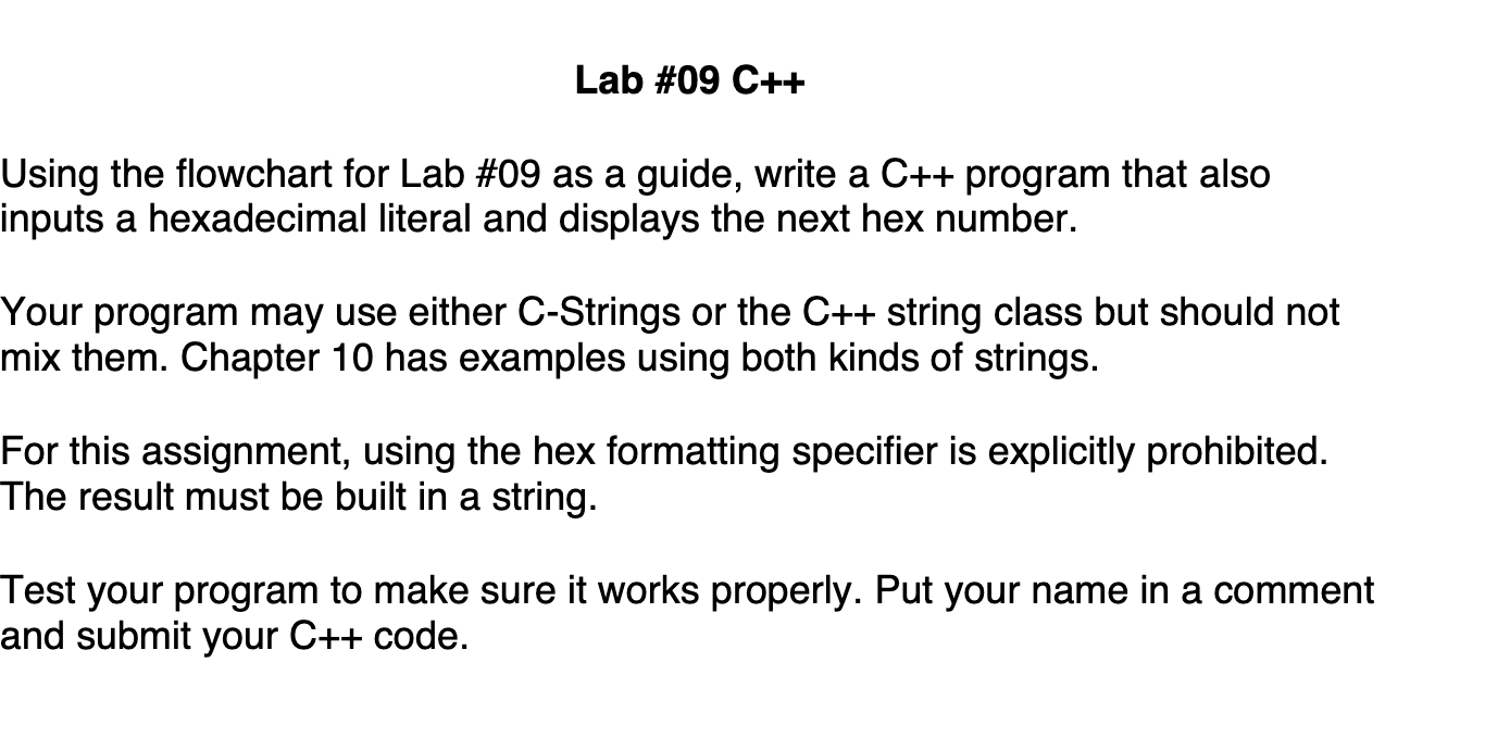 Solved Lab \#09 Flowchart Hexadecimal Incrementor This | Chegg.com