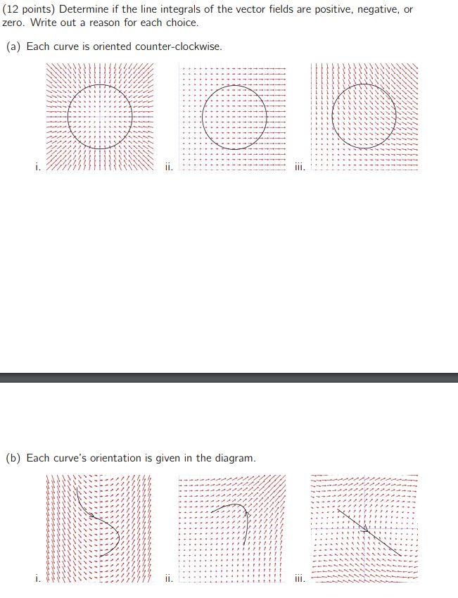 Solved (12 points) Determine if the line integrals of the | Chegg.com