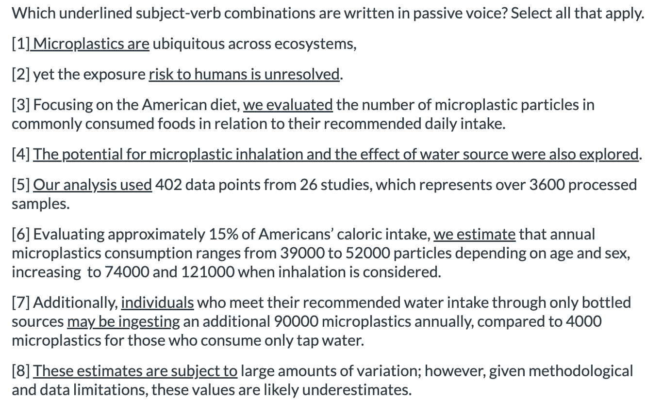 [1] Microplastics are ubiquitous across ecosystems, | Chegg.com