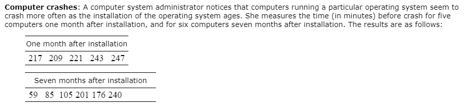 Solved Computer crashes: A computer system administrator | Chegg.com