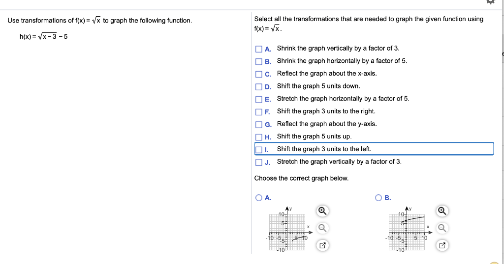 Solved Use transformations of f(x) = Vx to graph the | Chegg.com