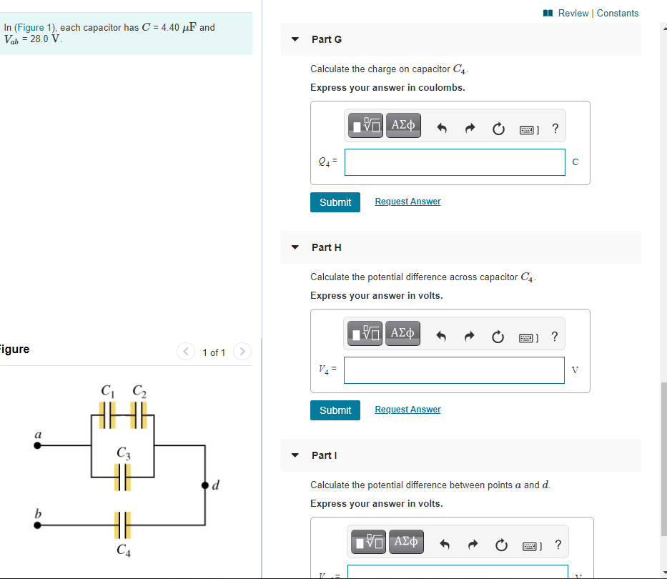 Solved Review Constants In (Figure 1), each capacitor has C | Chegg.com